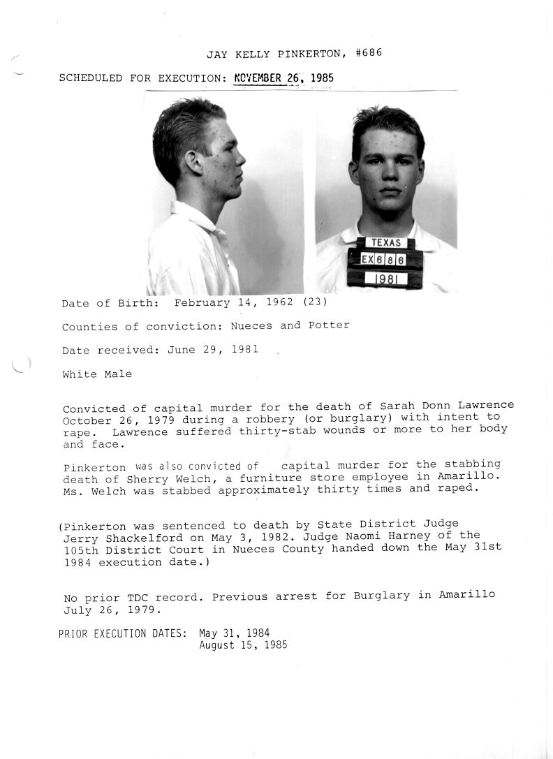 Misc facts about inmates executed on death row in Texas